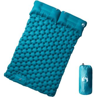 vidaXL Doppel-Isomatte mit Kissen Selbstaufblasend Blau Vidaxl