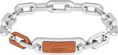 Lacoste Bracelet en Chaîne pour Homme Collection CREW en Acier Inoxydable avec une Plaque Gravée - 2040369