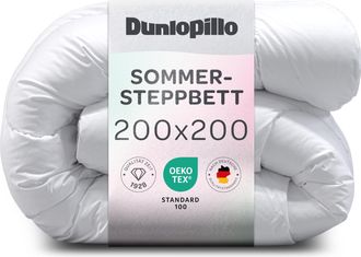 Dunlopillo Bettdecke 200x200cm - Premium Sommerdecke | Oeko-Tex Zertifiziert Decke f&uuml;r Allergiker | Leichte Steppdecke, Duvet, Decken, Schlafdecke, Bettdecken 20