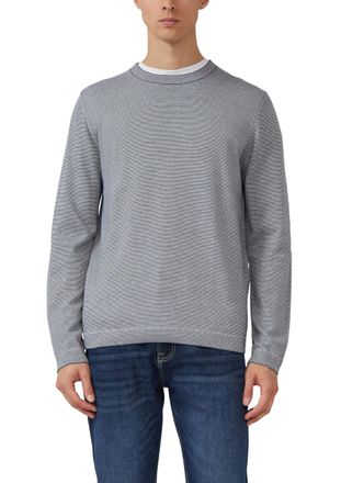 s.Oliver Fein gestreifter Pullover mit Crew Neck und abgesetzten B&uuml;ndchen