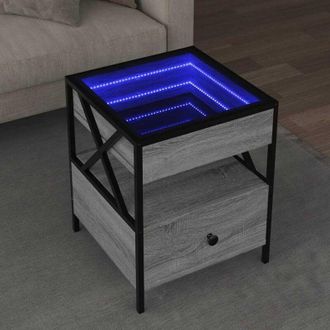 vidaXL Table basse avec led Infinity sonoma gris 40x40x51 cm - Vidaxl