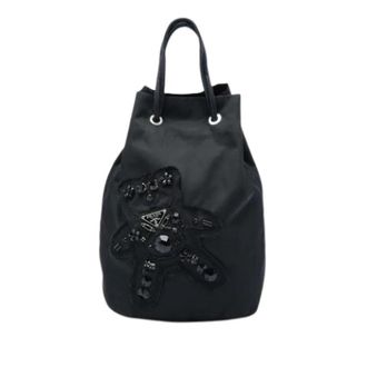 Prada Pre-owned Beaded Nylon Bucket Bag - - Pre-owned - Damen - Schwarzk - ONE SIZE