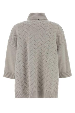 Herno Womens Grey Flannel And Wool Cardigan Chantilly Giubbini Jacket