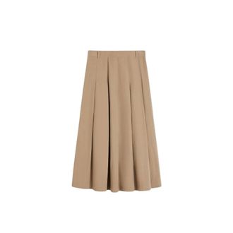 Max Mara Femme, Jupes, Brun, Taille: 36 FR Washed Gabardine Midi Skirt