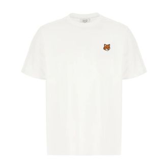 Maison Kitsun&eacute; Fox Head Regular T-Shirt - - Tops - Herren - Wei&szlig; - M