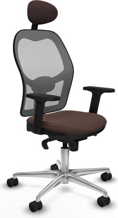 Piqueras y Crespo Schreibtischstuhl mit 2D-Armlehnen, h&ouml;henverstellbarer Lendenwirbelst&uuml;tze und festem Kopfteil, ausgestattet mit 5 Positionen und injiziertem Schaumsto