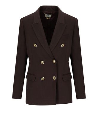 Elisabetta Franchi VESTE &Agrave; DOUBLE BOUTONNAGE MARRON ELISABETTA FRANCHI