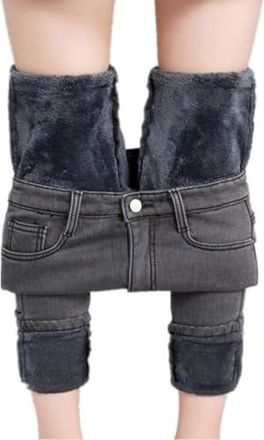 Generic Jeans 2026 doubl&eacute;s en polaire pour femme, taille haute, pantalon dhiver moulant, pantalon chaud en flanelle denim, legging thermique extensible avec p