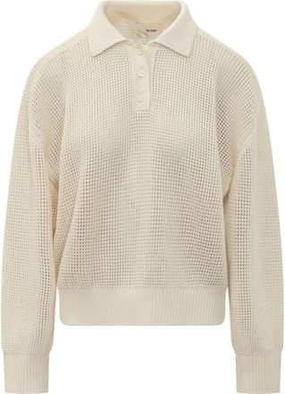 ATOMOFACTORY Atomofactory, Femme, Tops, Beige, Taille: 38 FR Polo Traforata Rete