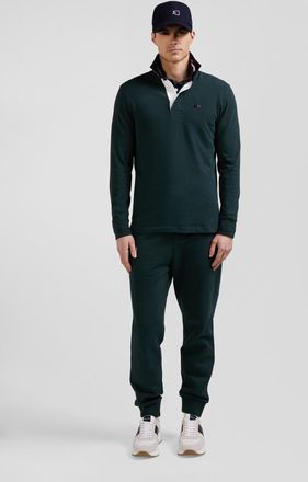 Eden Park Maillot Manches Longues En Coton Vert D&eacute;tails Noeud Papillon Coupe Regular