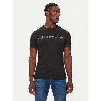 Calvin Klein Jeans T-Shirt Two Tone Institutional J30J325676 Schwarz Regular Fit