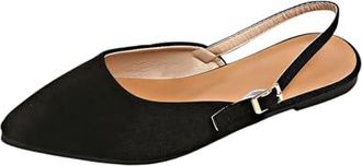 Generic Chaussures &agrave; bride arri&egrave;re pour femme - Bout pointu - Couleur unie - &Eacute;l&eacute;gantes - Confortables - Respirantes - Classique - Avec sangle &agrave; boucle - Trava