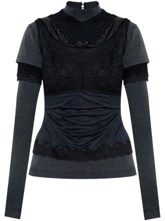 Balenciaga Oberteil im Layering-Look - Schwarz