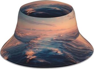 Generic Chapeau De Godet Image De La Mer Infinie Chapeaux De Visi&egrave;re Pliable &Agrave; Large Bord Bonnet Soleil, pour Le Camping, Sports, La Randonn&eacute;e, 56-58cm