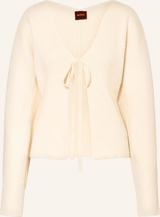 HUGO BOSS Strickjacke Fumm weiss