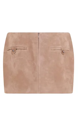 Magda Butrym Womens Mini Skirt Leather Pink Calfskin