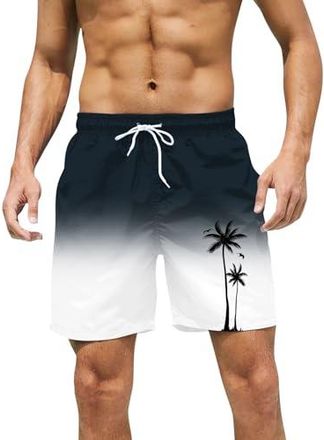 Generic Short de bain d&eacute;t&eacute; pour homme - Short de bain pour la plage, les vacances - Pantalon l&eacute;ger, Noir, 3XL