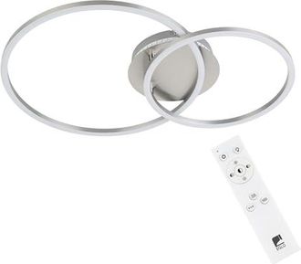 Eglo LED Deckenleuchte Palmaves 3, Wohnzimmerlampe mit Fernbedienung, Lichtfarbe warmwei&szlig; - kaltwei&szlig;, indirektes RGB Licht, dimmbar, Deckenlampe aus Alumin
