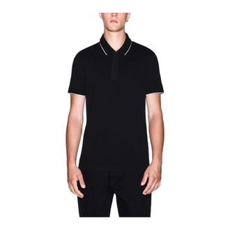 A|X Armani Exchange Homme, Tops, Noir, Taille: 2XL Polo &agrave; Manches Courtes en Coton avec Col Rond