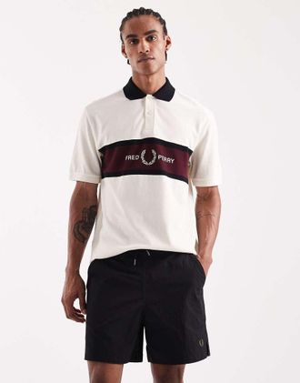 Fred Perry Ripstop-Shorts in Schwarz mit Kordelzug und Logoband