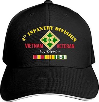 Generic Baseball Casquette 4E Division DInfanterie, V&eacute;t&eacute;ran du Vietnam, Division Ivy Vintage Sun Protection Casquettes S&eacute;chage Rapide Sunhat pour Homme Les Sa