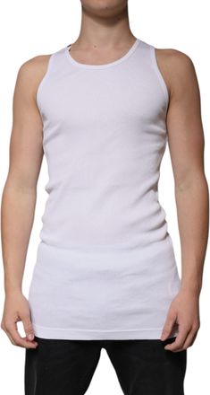 Dolce & Gabbana Cotton Ribbed Tank Top - White