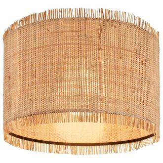 Briloner Plafonnier Borra, abat-jour en paille, style boh me, douille E27, naturel, 40 x 28 cm