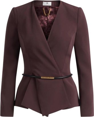 Elisabetta Franchi Femme, Vestes, Rouge, Taille: 44 FR Veste ceinturée avec Gi16657E2-Ea4