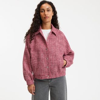 La Redoute Collections Bomber Court Coupe Oversize Tweed