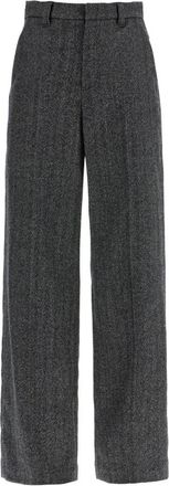 Brunello Cucinelli Femme, Pantalons, Gris, Taille: 40 FR Pantalon ample Sartorial Chevron en Techno Laine Card&eacute;e