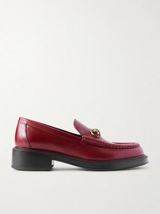 Gucci Loafers Aus Leder Mit Horsebit-details - Burgunder