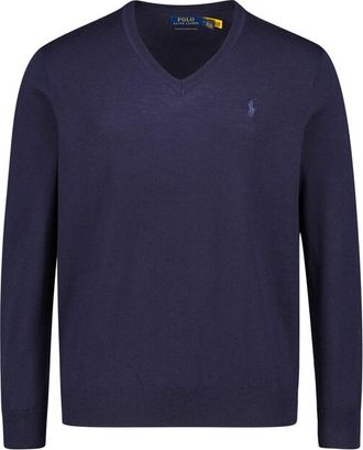 Polo Ralph Lauren Herren Pullover blau Merinowolle unifarben