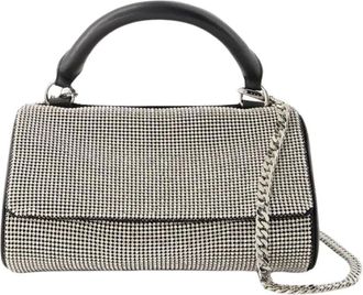 Kara Femme, Sacs, Blanc, Taille: ONE Size Sac &agrave; main orn&eacute; avec poign&eacute;e sur le dessus