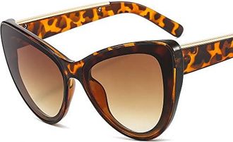 Generic Lunettes de soleil tendance à large monture oeil de chat pour hommes et femmes lunettes de soleil décoratives pour la plage en plein air (couleur : D,