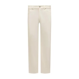 Jil Sander Homme, Jeans, Beige, Taille: W33 Pantalon en denim coupe droite avec d&eacute;tail logo