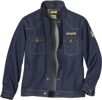 Atlasformen Veste en Jean Homme - Toile Denim Robuste avec Surpiqûres contrastée, Poches Pratiques, Idéale pour Printemps, Disponible en Grande Taille du M au 5XL