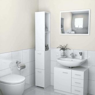 vidaXL Vidaxl - Armoire de salle de bain blanc 25x26,5x170 cm bois ding&eacute;nierie