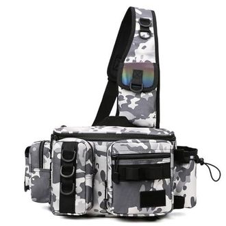 Generic Sac &agrave; dos de p&ecirc;che l&eacute;ger, sac bandouli&egrave;re pour la p&ecirc;che avec bo&icirc;te &agrave; accessoires, porte-canne int&eacute;gr&eacute;, cadeau de p&ecirc;ches la mouche pour hommes et femme