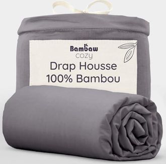 Bambaw Drap Housse Bambou 150x200 cm, pour Matelas Épais Jusquà 35cm, Drap Housse Doux et Hypoallergénique, Linge de Lit Bambou Durable, Literie Rafraichissa