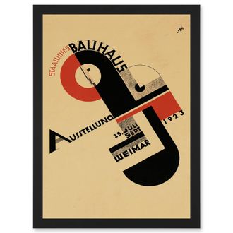 Artery8 Exhibition Bauhaus Weimar Icon Germany Vintage Retro Advert Poster Artwork Framed Wall Art Print A4