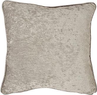 Curtina Natürliches cremefarbenes gewebtes Kissen (43 x 43 cm) für Wohnzimmer/Schlafzimmer, elfenbeinfarbenes strukturiertes Chenille in Beige, luxuriöses Gew