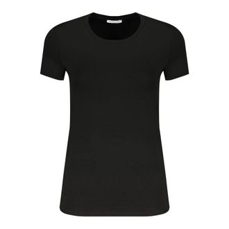 Patrizia Pepe Kurzarm Baumwoll T-Shirt mit Strass - - Tops - Damen - Schwarzk - XS