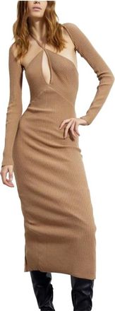 Akep Femme, Robes, Brun, Taille: 38 FR Maxi Robes