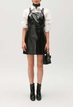 Claudie Pierlot Robe courte vinyle noire