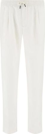 Boggi Milano Homme, Pantalons, Blanc, Taille: 3XL Linen Coulisse Pants