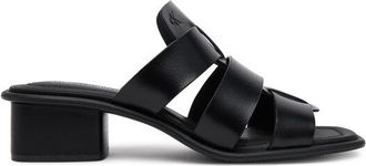 Calvin Klein Jeans Pantoletten Heel Square Mg Lth YW0YW01702 Schwarz