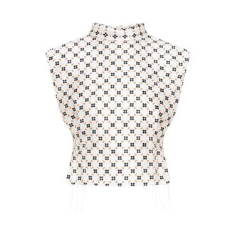 Lanvin &Auml;rmelloses High-Neck-Print-Oberteil - - Tops - Damen - Mehrfarbig - S