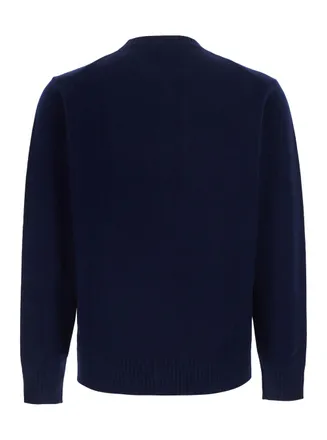 KANGRA Mens Crewneck Sweater Blue Wool-Cashmere Tops Top