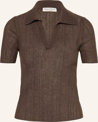 Marc O'Polo Marc Opolo Strick-Poloshirt braun