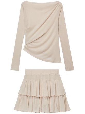 B+ab minijupe à volants - Tons neutres